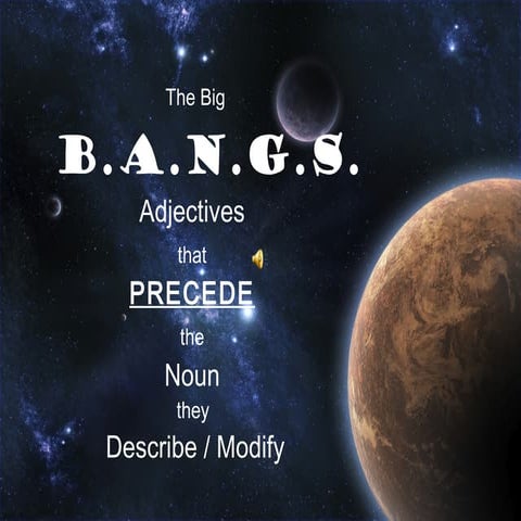 Les adjectifs BAGS/BANGS | PPT