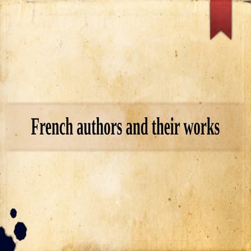 French authors 3e 1 | PDF