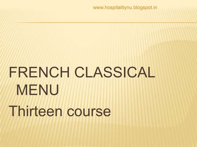 17 course french classical menu | PDF