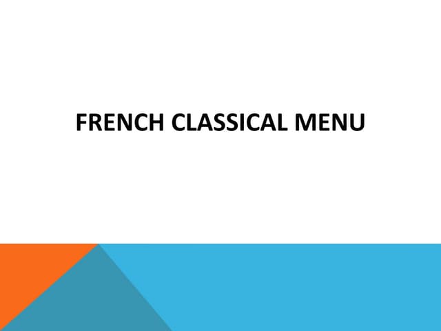 17 course french classical menu | PDF