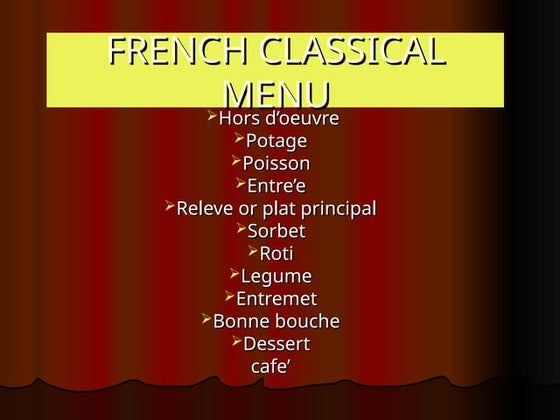 17 French classical menu with description | PPTX