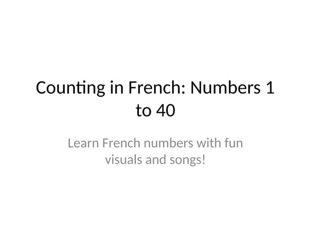 Numbers in french (1) | PPTX
