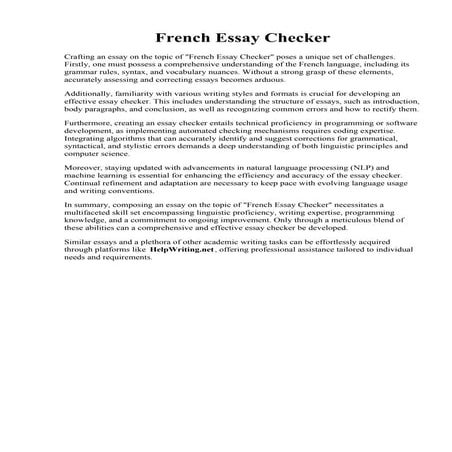 French Essay Checker. Business paper: French essay checker | PDF ...