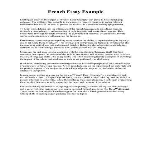 French Essay Example. Oak Point University | PDF