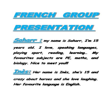 French group presentation | PDF