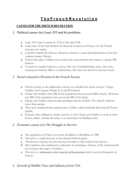 the french revolution notes (class- 9th) | PDF