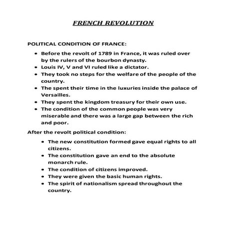 French revolution | DOCX | Civic affairs | Politics