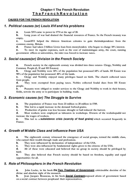 the french revolution notes (class- 9th) | PDF