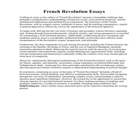 French Revolution Essays | PDF