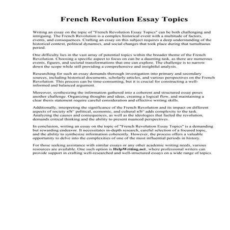Essays Causes Of The French Revolution.pdf