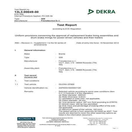 Frenotecnica srl-certificazione-ece-r-90 | PDF