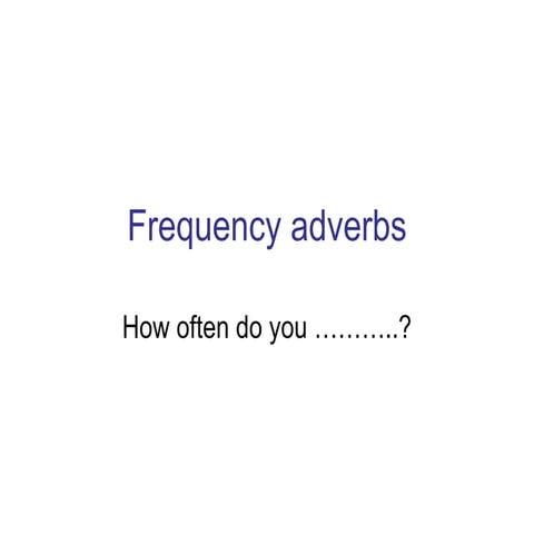 Frequency Adverbs 1 | PPT