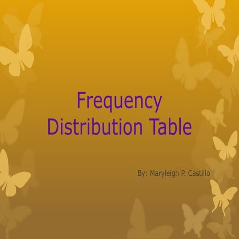 Frequency distribution table | PPTX
