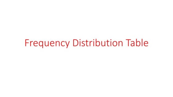 Organizing data using frequency distribution | PPT