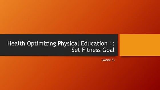 FITT Goals based on Training Principles | PPTX | Fitness and Exercise | Healthy Living