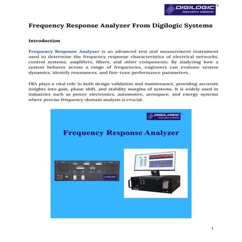 Frequency Response Analyzer From Digilogic Systems | PDF
