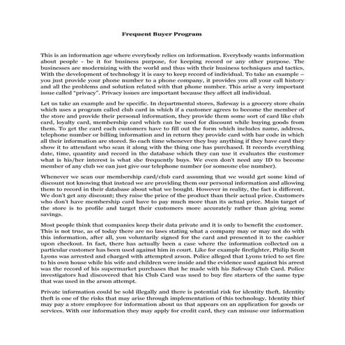 Frequent buyer program | DOCX