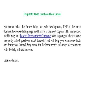 Frequently Asked Questions About Laravel Pptx