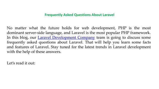 Frequently Asked Questions About Laravel Pptx