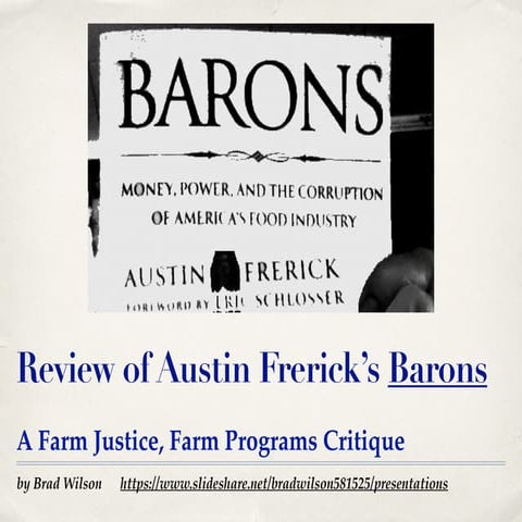 Austin Frerick's Book Barons: A Farm Justice Review | PDF