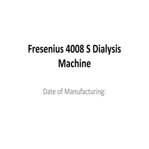 Fresenius 4008 s dialysis machine | PPT
