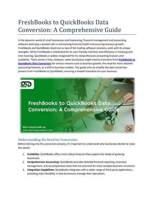 Epicor to QuickBooks Data Conversion Service | PDF