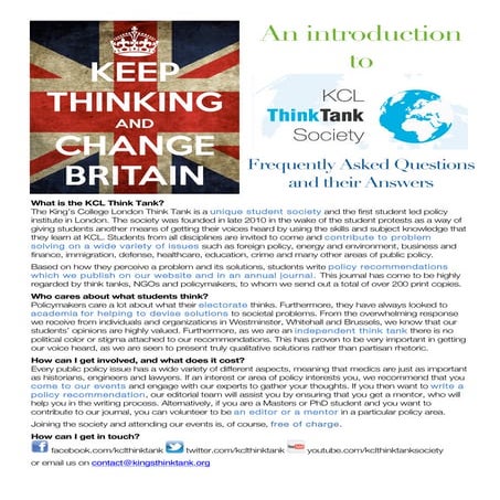 KCL Think Tank - Frequently Asked Questions | PDF