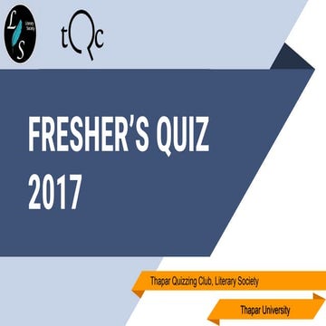 Fresher's Quiz 2017 @ Thapar University | PDF