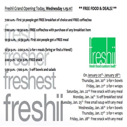 Opening collateral for freshii | PPT