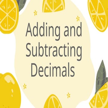 adding and subtracting decimals lesson plan | PPT