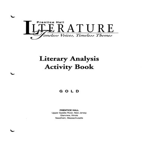 Freshman textbook literaryanalysisactivitybookgoldgr9 | PDF