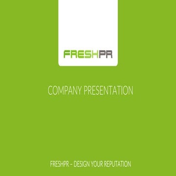 FRESHPR basic presentation (2016) | PPT