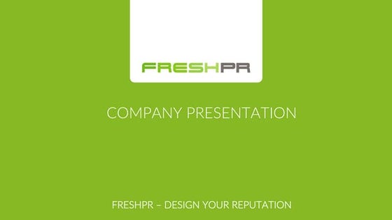 FRESHPR basic presentation (2019) | PPT