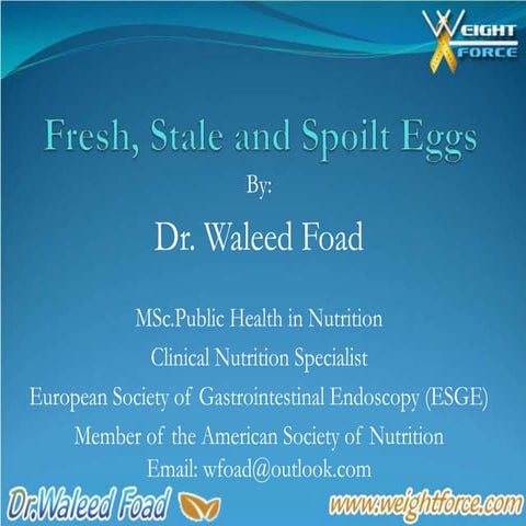 Fresh, stale and spoilt eggs : Nutrition & Food hygiene | PPTX