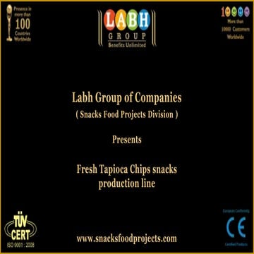 Fresh tapioca chips snacks production line | PPTX