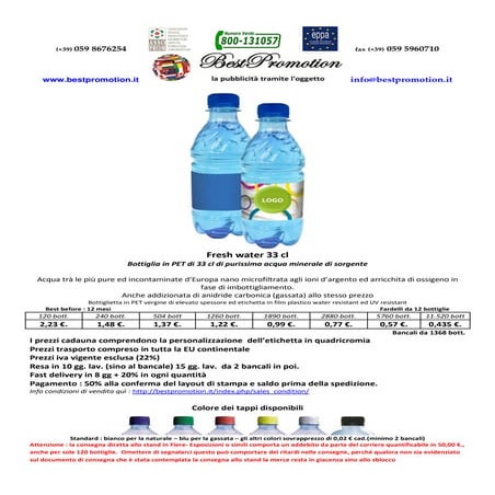 Fresh water 50 cl wedding | PDF