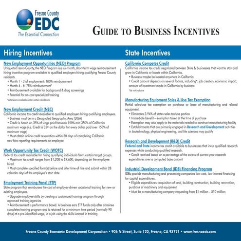 Fresno County Business Incentives Guide | PPT