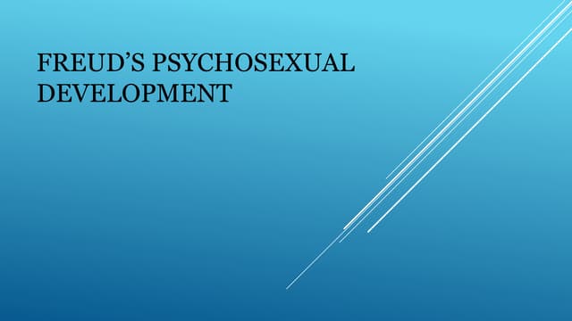 Freud's psychosexual development | PPT