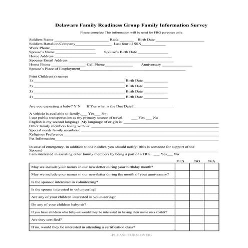 1 501st infantry deployment soldier info sheet v5[1] | PDF