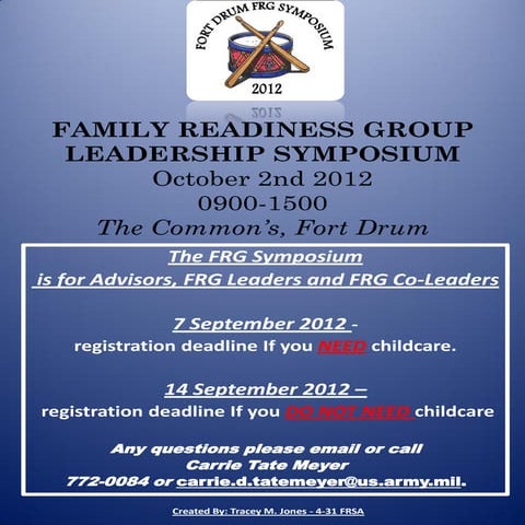 Fort Drum FRG Symposium | PDF