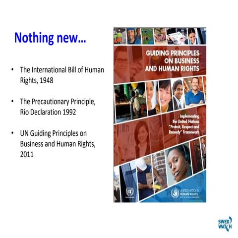 Presentation by Frida Arounsavath, Researcher, Swedwatch | PPT