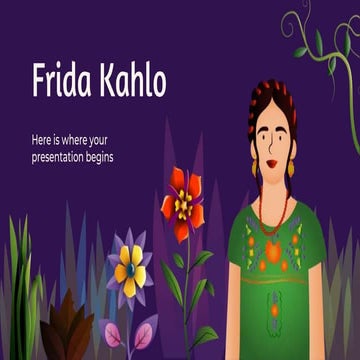 Frida Kahlo by Slidesgo presentation template .pptx