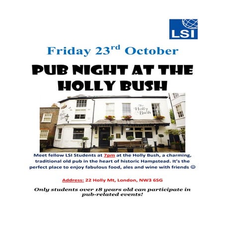Friday 23rd october pub holly bush | PDF