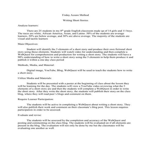 Friday assure method | DOCX