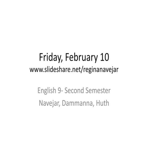 Friday feb 10 | PPTX | Poetry | Books and Literature