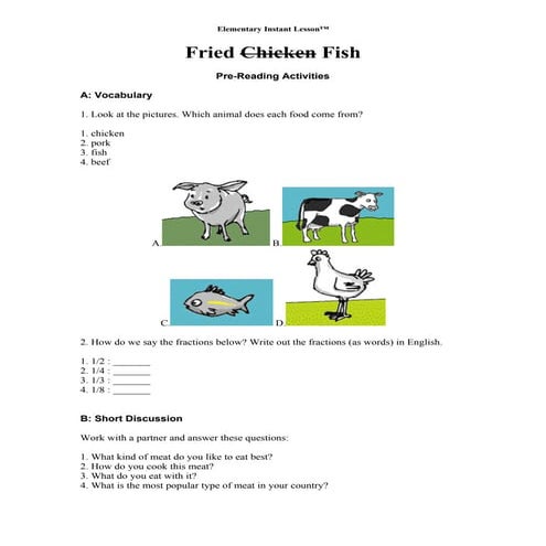 Fried chicken fish english to go | PDF | Food & Drink