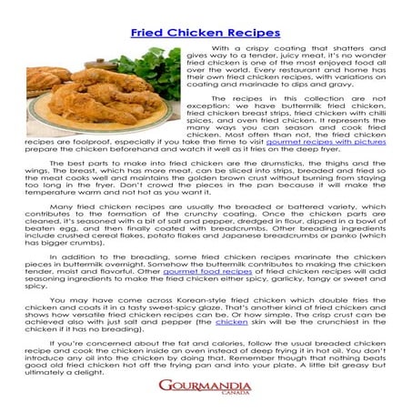 Fried chicken recipes | PDF
