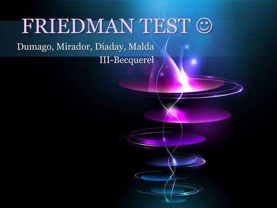 Friedman's test | PPT