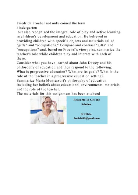 Friedrich Wilhelm August Froebel and His Idea of Kindergarten Education ...