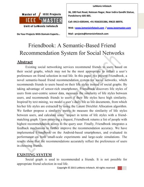 Social friend recommendation based on multiple network correlation | PDF